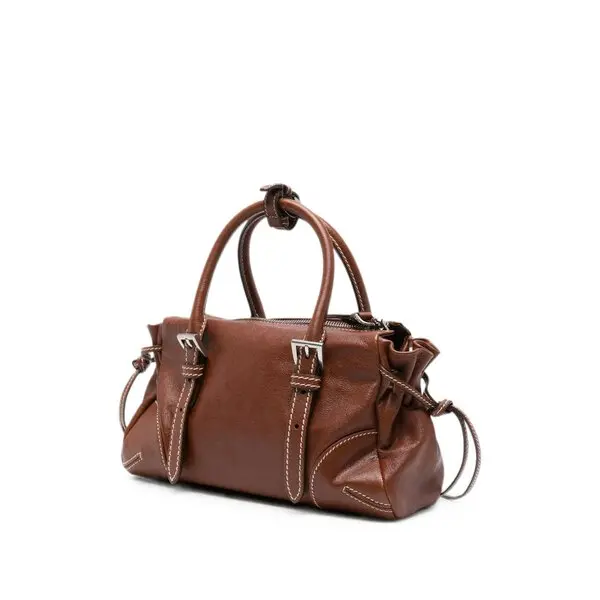 Prada Calf Leather Tote Bag - Brown