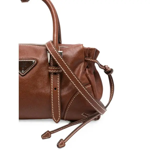 Prada Calf Leather Tote Bag - Brown