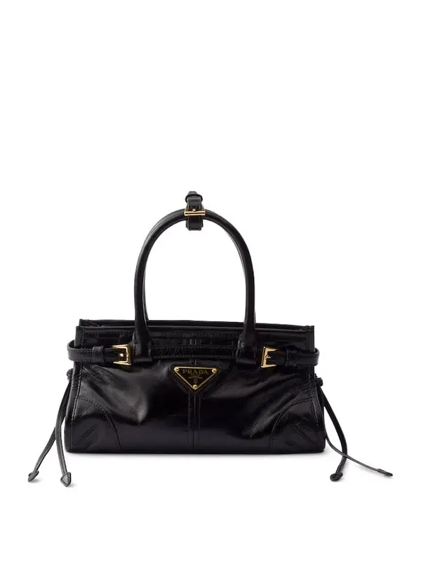 Prada Bonnie Mini Leather Handbag - Black
