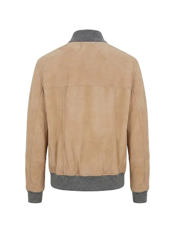 Brunello Cucinelli Suede Bomber Jacket - Multicolor