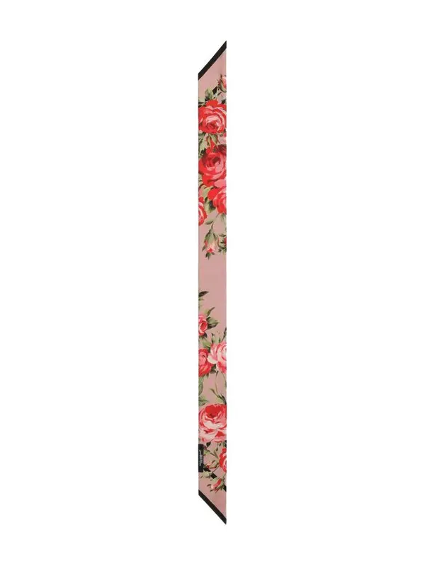 Dolce & Gabbana Roses Bouquet Print Silk Foulard - Multicolor