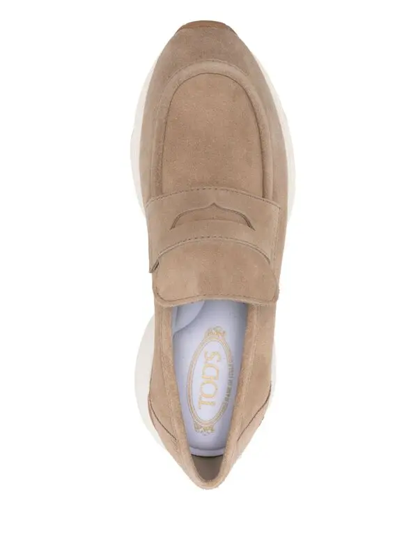 TOD'S Suede Leather Loafers With Chunky Rubber Sole - Multicolor