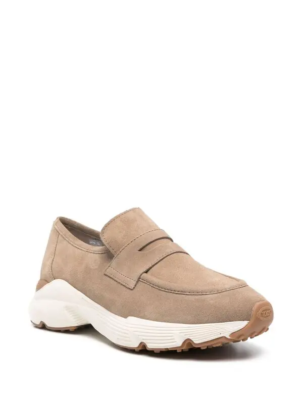 TOD'S Suede Leather Loafers With Chunky Rubber Sole - Multicolor