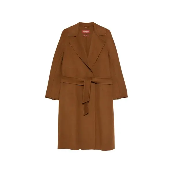 Max Mara Single Breasted Coat With Belt - Brown