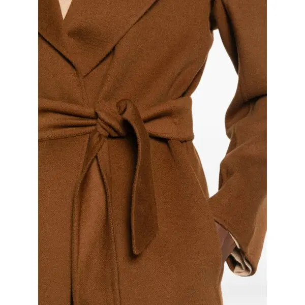 Max Mara Single Breasted Coat With Belt - Brown