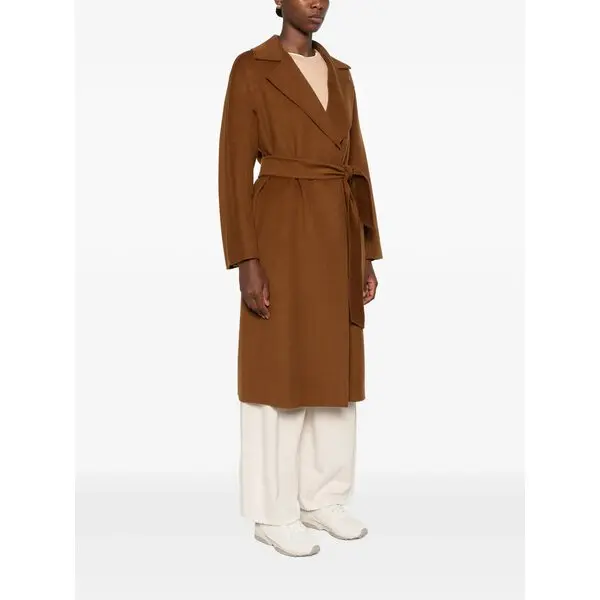 Max Mara Single Breasted Coat With Belt - Brown