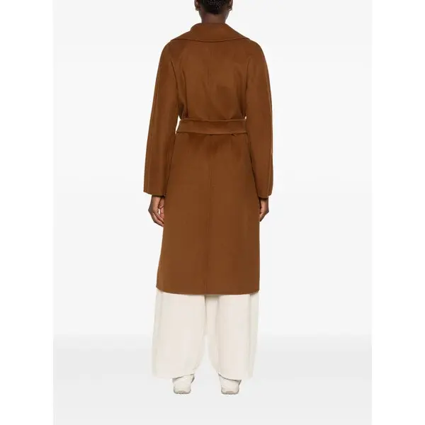 Max Mara Single Breasted Coat With Belt - Brown
