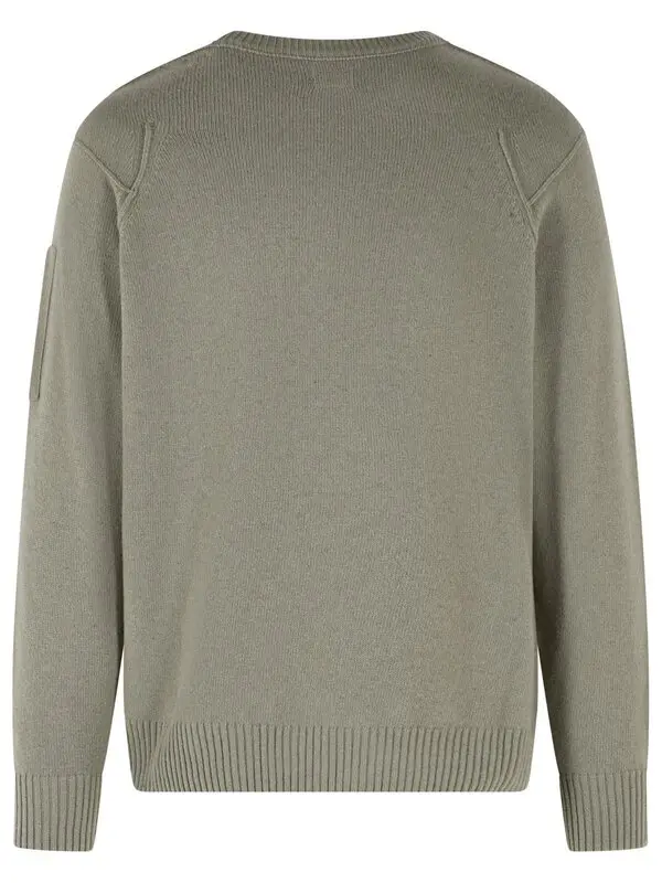 C.P. COMPANY Ribbed Wool Blend Sweater With Sleeve Pocket