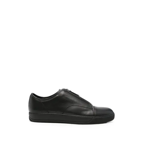 LANVIN Leather Zip-up Slip-on Trainers - Black