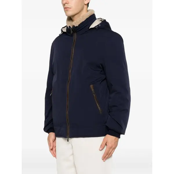 Brunello Cucinelli Hooded Shearling Collar Jacket