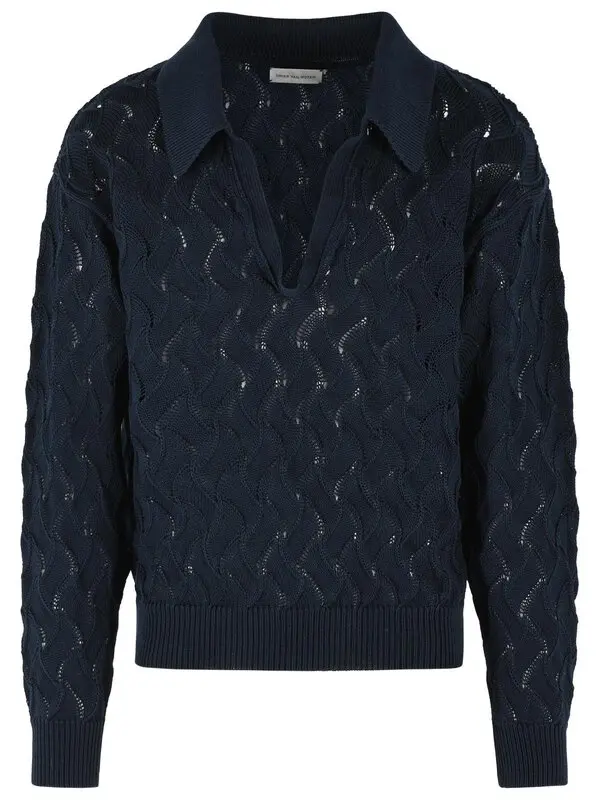 Dries Van Noten Maquis' Navy Cotton Sweater