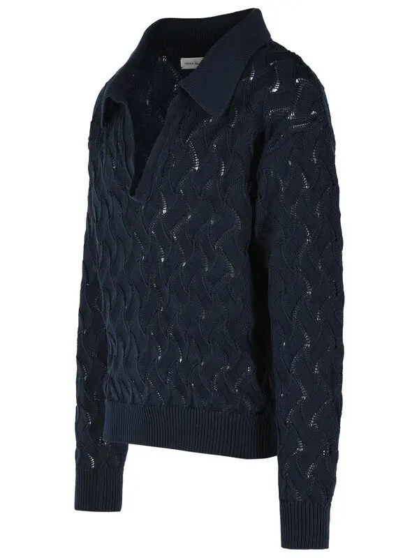 Dries Van Noten Maquis' Navy Cotton Sweater