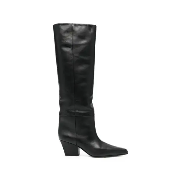 Paris Texas Smooth Grain Leather Knee-high Boots - Black