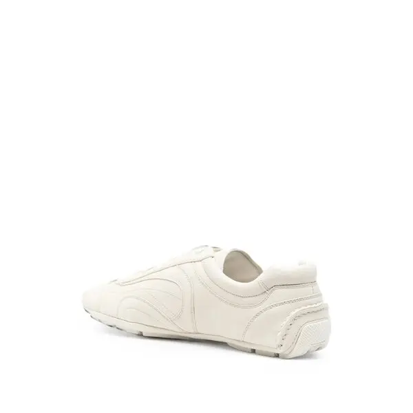 Prada Off-white Leather Low-top Sneakers