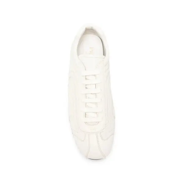 Prada Off-white Leather Low-top Sneakers