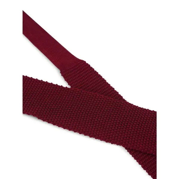 Brunello Cucinelli Silk Knitted Neck Tie - Red