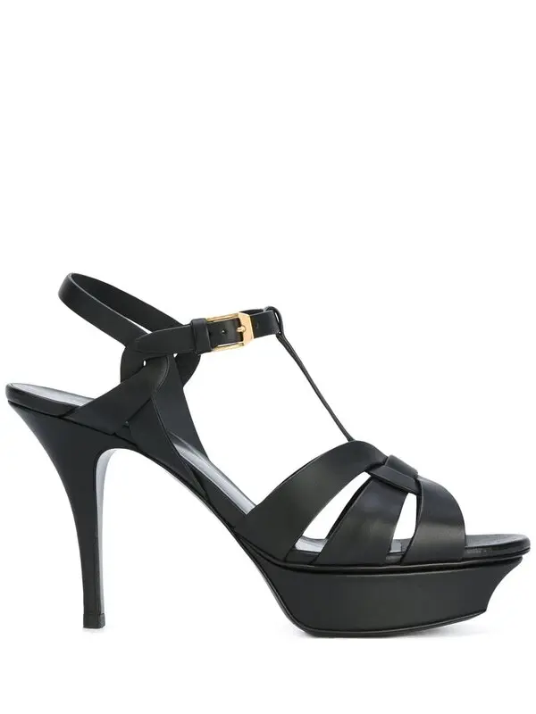 Saint Laurent Tribute Leather Platform Sandals - Multicolor