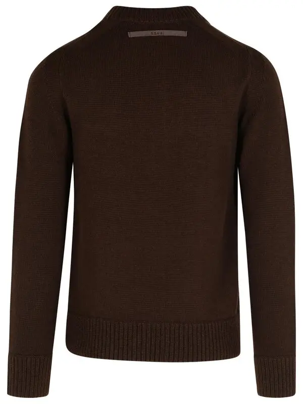Sacai Wool Sweater With Asymmetric Zip Closure
