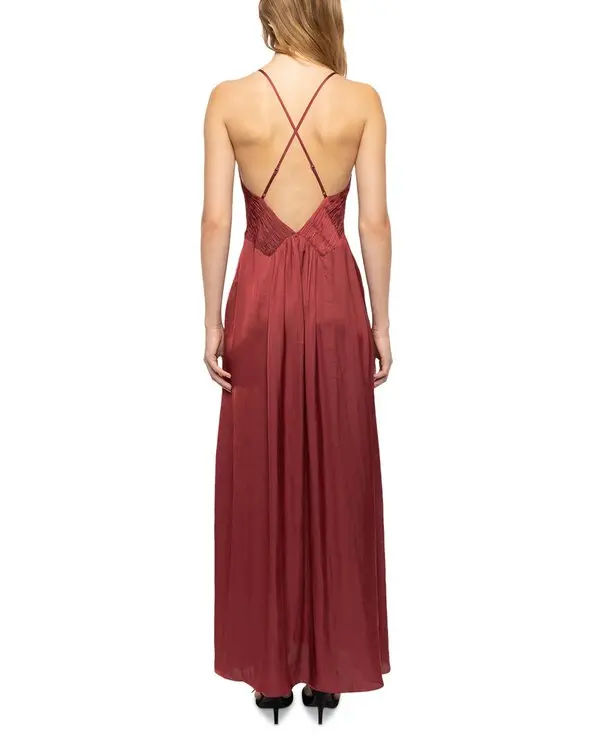Zadig&Voltaire Rayonne Satin Maxi Dress - Cherry