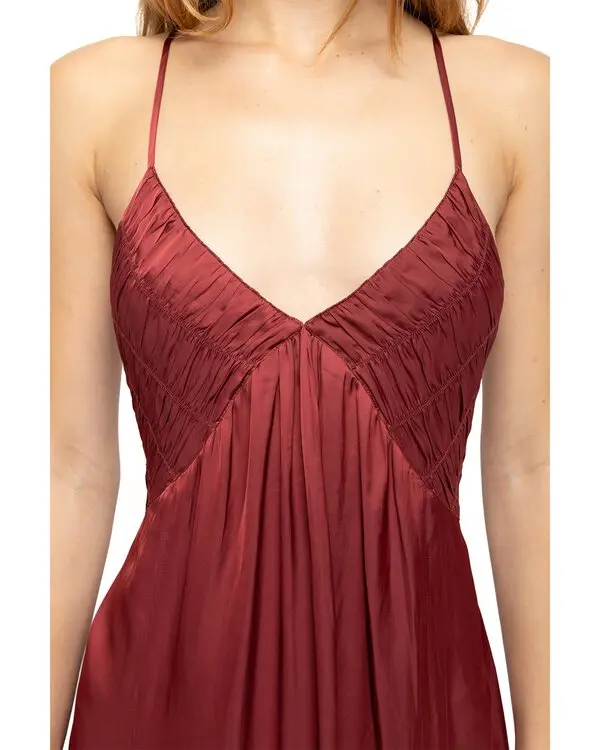 Zadig&Voltaire Rayonne Satin Maxi Dress - Cherry