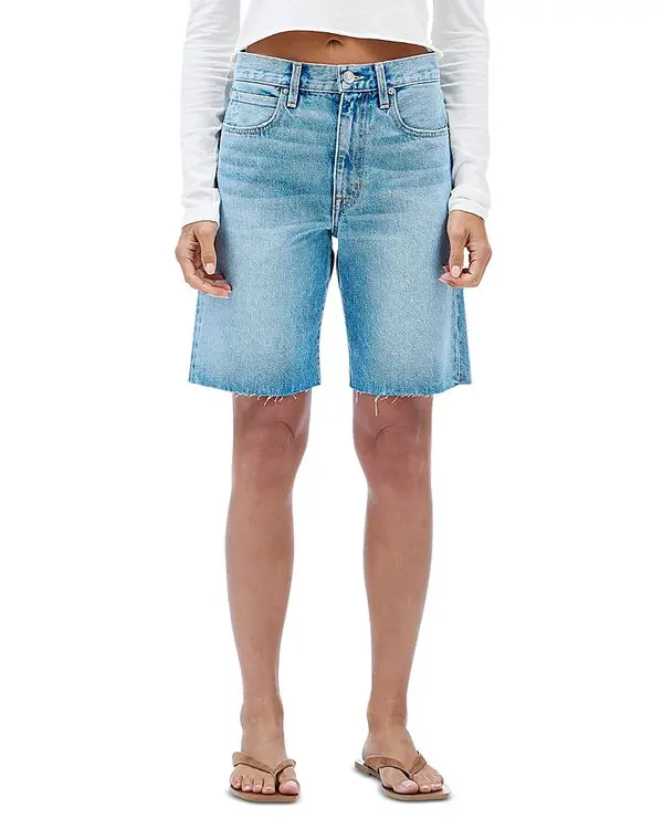 SLVRLAKE High Rise Bermuda Cut Off Jean Shorts - Hillhurst