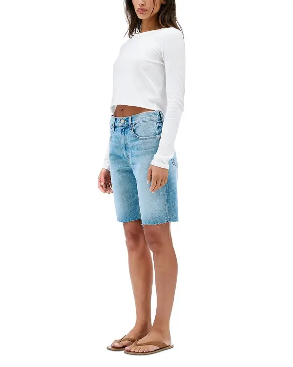 SLVRLAKE High Rise Bermuda Cut Off Jean Shorts