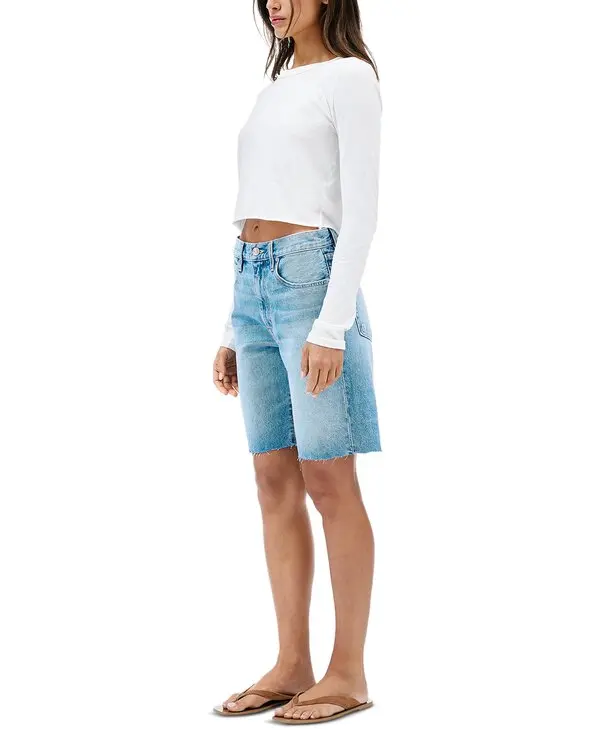 SLVRLAKE High Rise Bermuda Cut Off Jean Shorts
