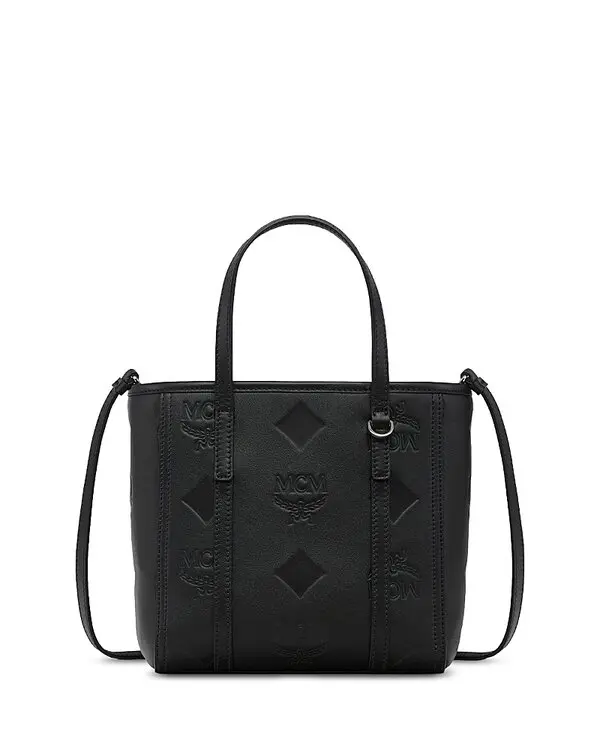 Mcm Toni Maxi Monogram Leather Shopper Bag - Black