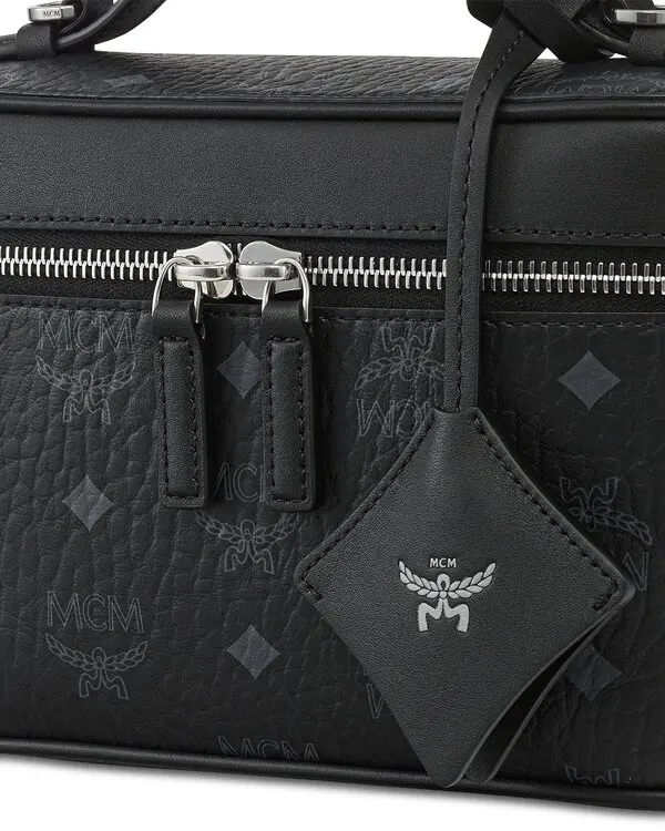 Mcm Visetos Canvas Vanity Case - Black