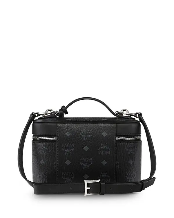 Mcm Visetos Canvas Vanity Case - Black