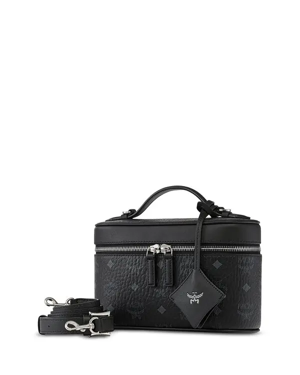Mcm Visetos Canvas Vanity Case - Black