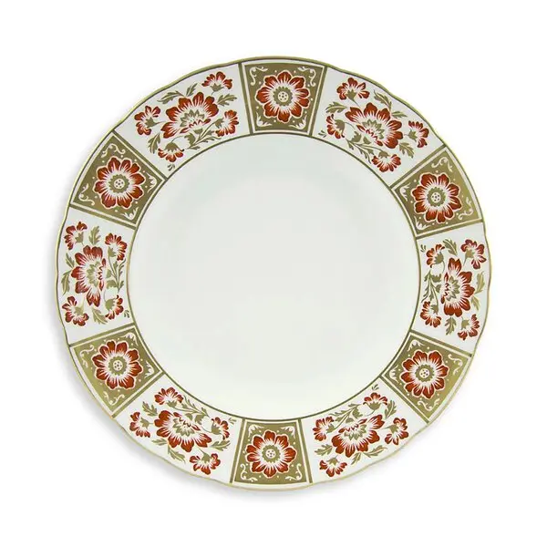 ROYAL CROWN DERBY Panel Dinner Plate - Red