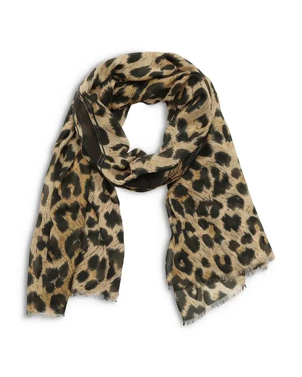 ALLSAINTS Leopard Print Woven Scarf
