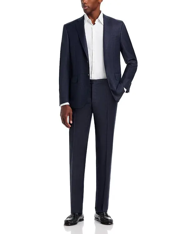Canali Sienna Denim Effect Regular Fit Suit - Navy