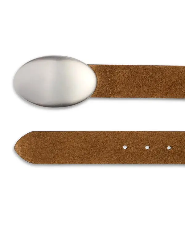 Madewell Oval Plaque Suede Belt - Forage