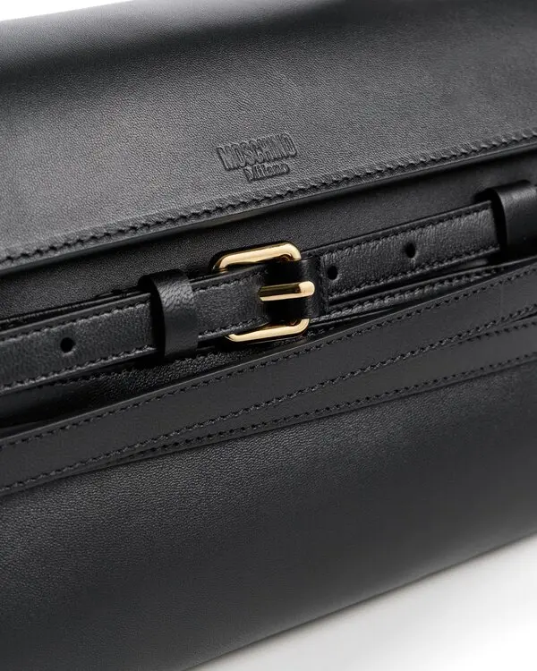 Moschino Tie Me Leather Shoulder Bag