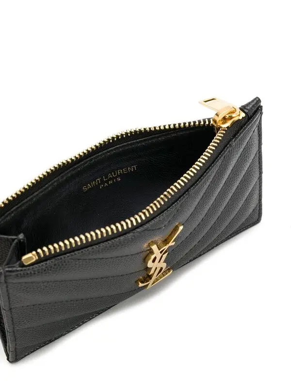 Saint Laurent Cassandre Leather Card Case - Multicolor