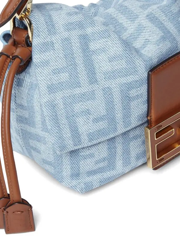 Fendi Mamma Baguette Small Denim Handbag