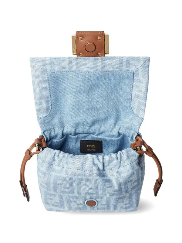 Fendi Mamma Baguette Small Denim Handbag