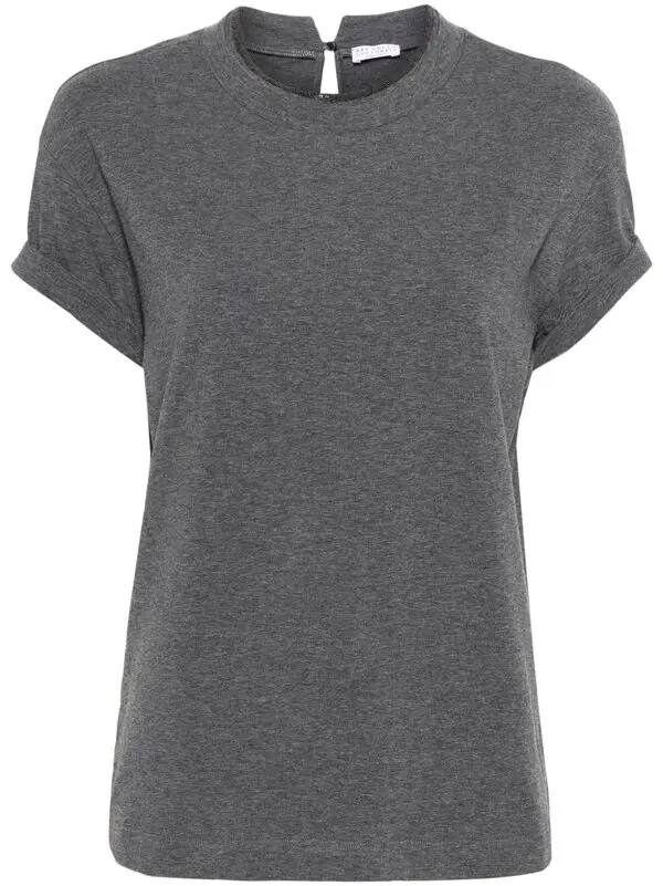 Brunello Cucinelli Monili Collar Cotton T-shirt