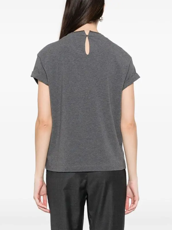 Brunello Cucinelli Monili Collar Cotton T-shirt