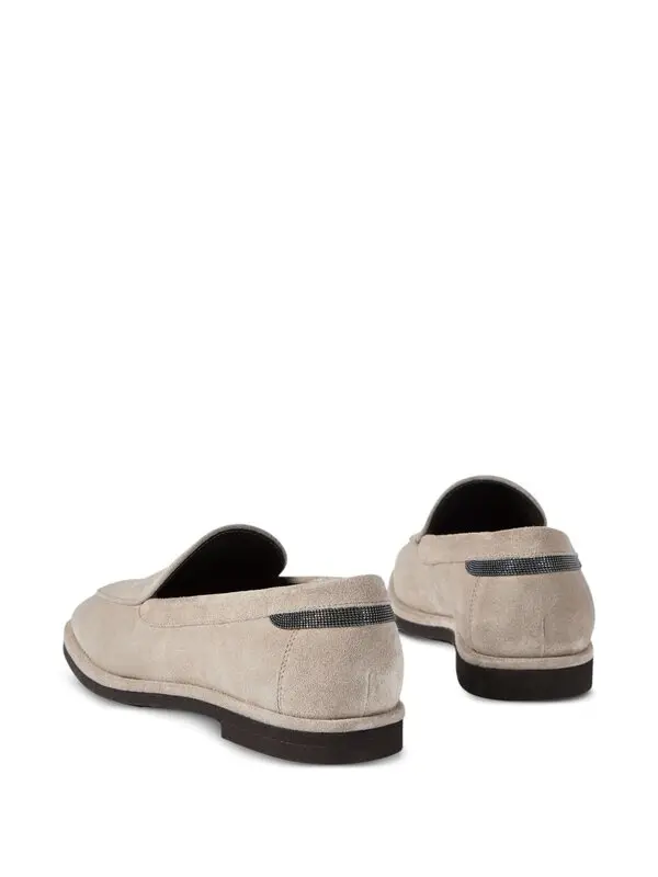 Brunello Cucinelli Leather Loafers With Monili Decoration - Multicolor