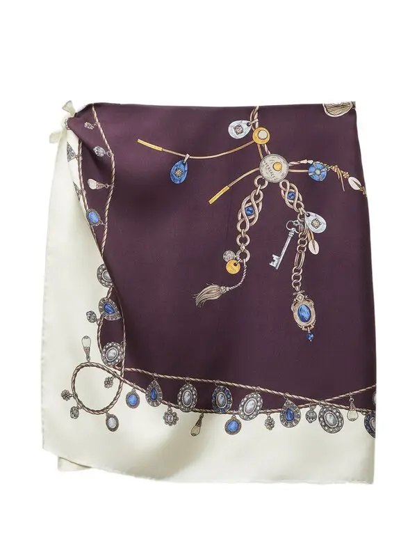 Versace Printed Silk Skirt