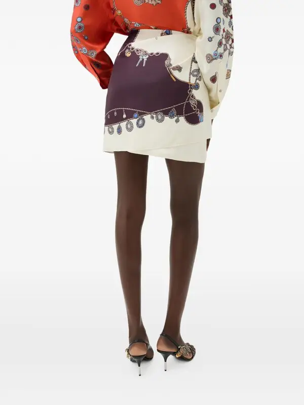Versace Printed Silk Skirt