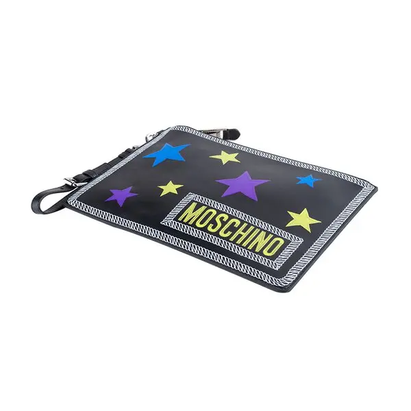 Moschino Five-pointed Star Letter Zipper Clutch