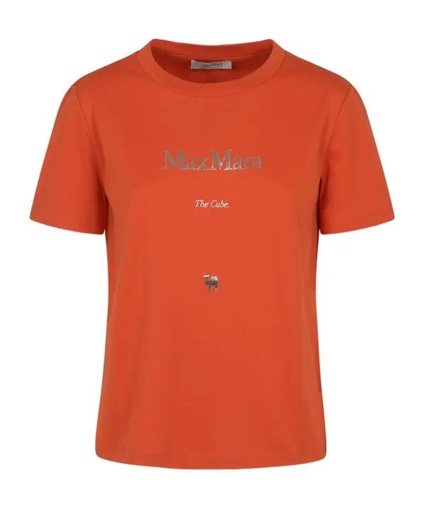 Max Mara Quieto Logo Printed Crewneck T-shirt - Red