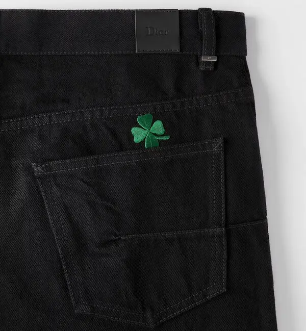 Dior Regular Fit Jeans With Clover Embroidery