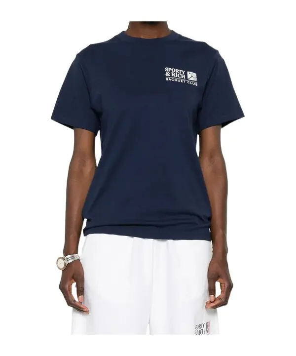 SPORTY  RICH Sporty & Rich "racquet Club" Printed T-shirt