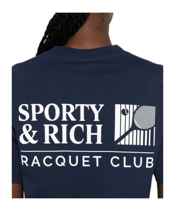 SPORTY  RICH Sporty & Rich "racquet Club" Printed T-shirt
