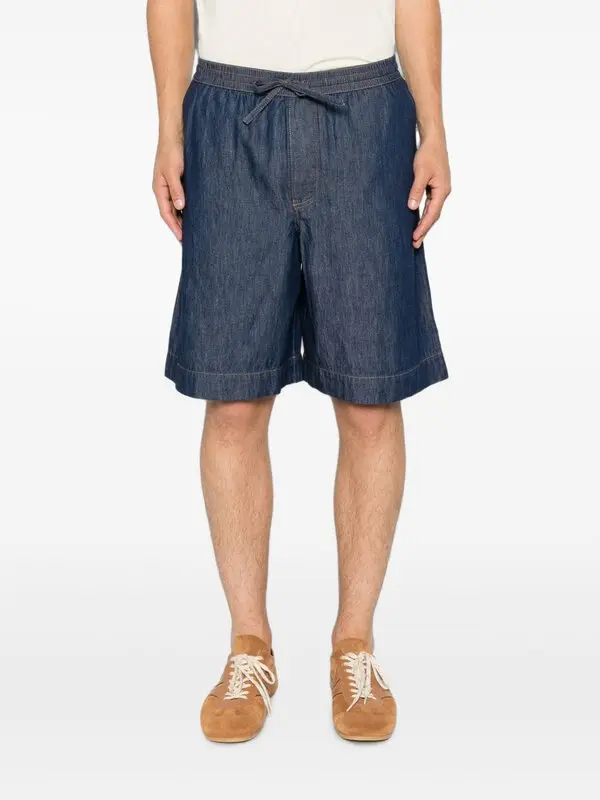 Loewe Anagram Embroidered Denim Shorts - Multicolor